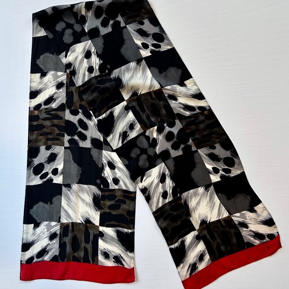 Echo | Accessories | Vintage Echo Silk Scarf Rectangle Black White Red ...